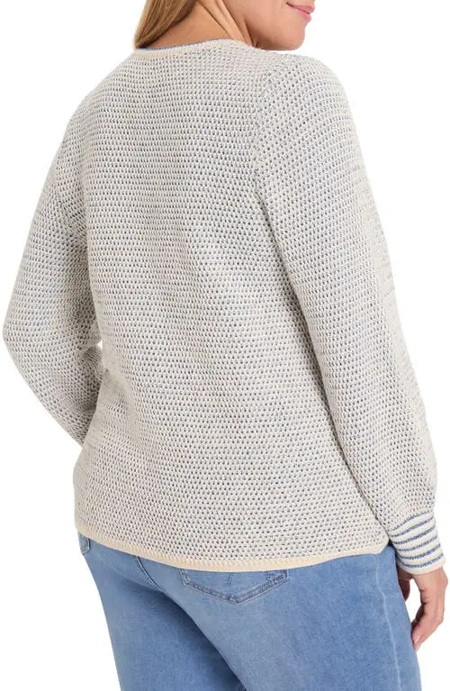 NIC+ZOE Textured Split Neck Sweater