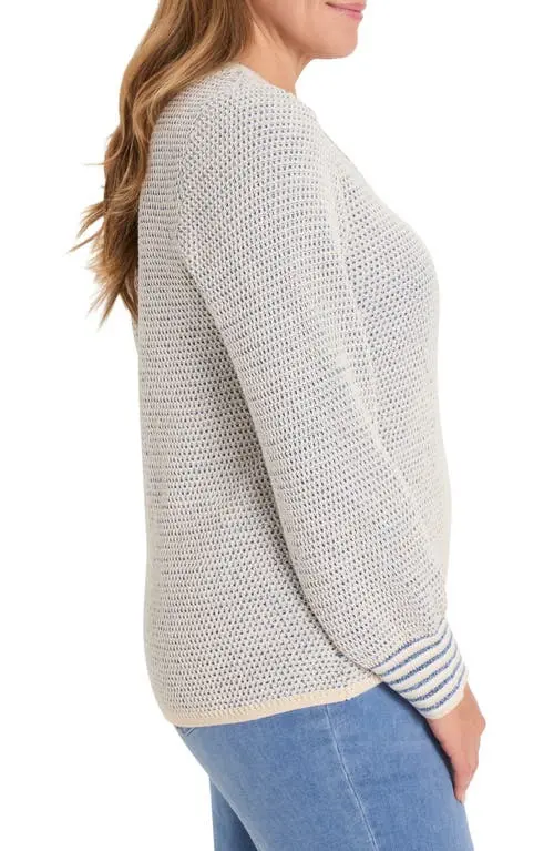 NIC+ZOE Textured Split Neck Sweater