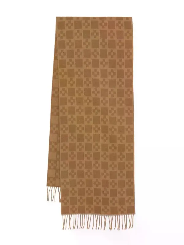 Sandro Geometric-pattern Wool Scarf - Brown