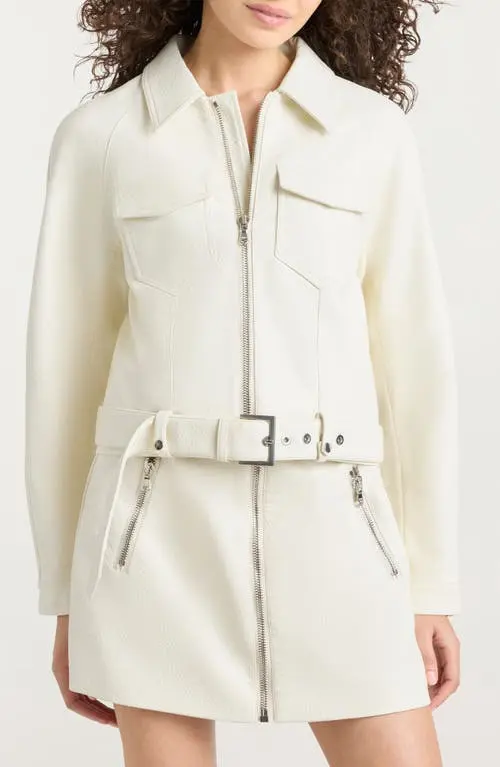Cinq À Sept Saffira Faux Leather Jacket - Ivory