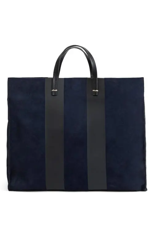 Clare V. Simple Racing Stripe Suede Tote