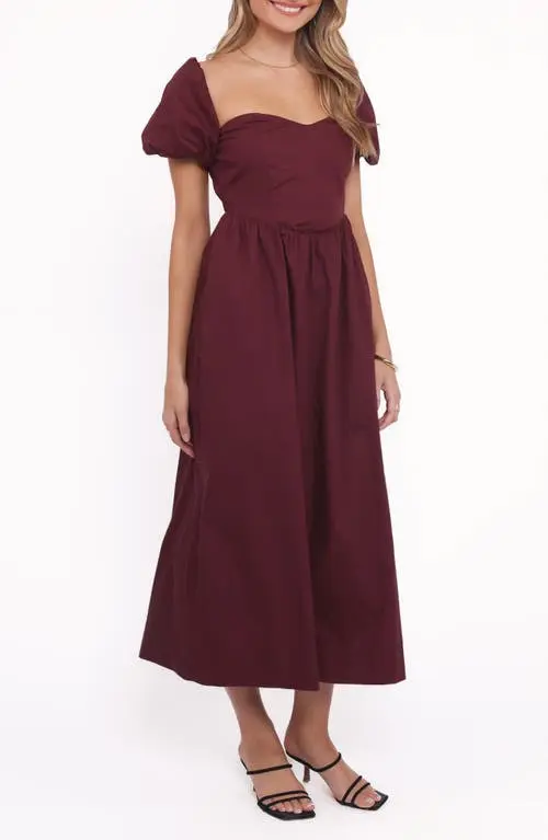 PETAL & PUP Remira Puff Sleeve Midi Dress