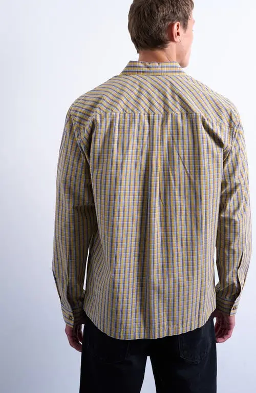 Topman Cotton Poplin Button-up Shirt - Mustard Multi