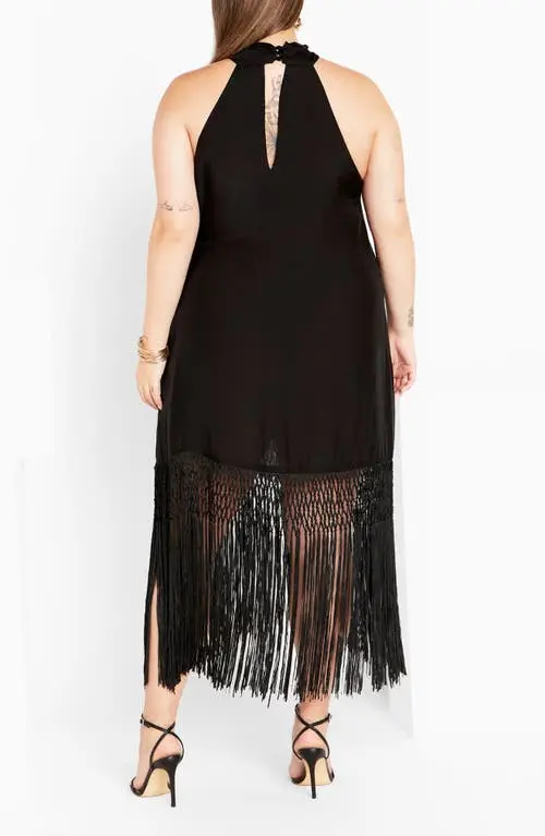 City Chic Calypso Fringe Maxi Dress