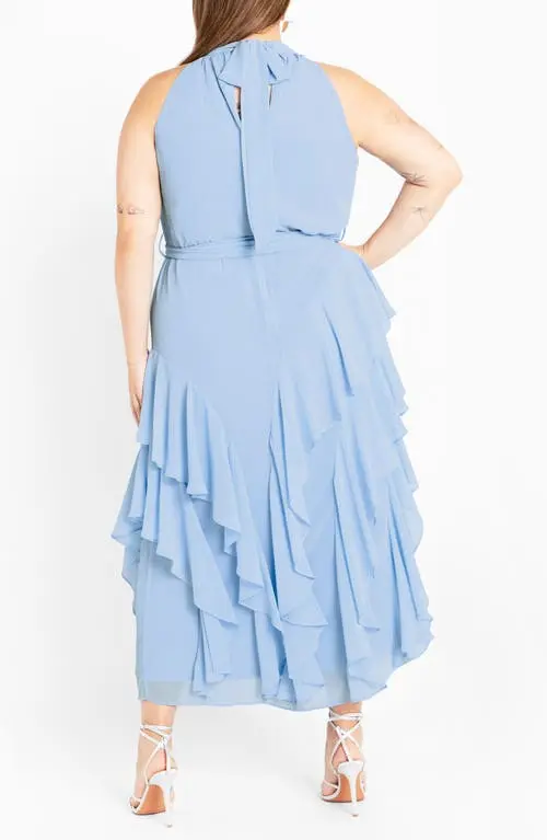 City Chic Sleeveless Ruffle Maxi Dress