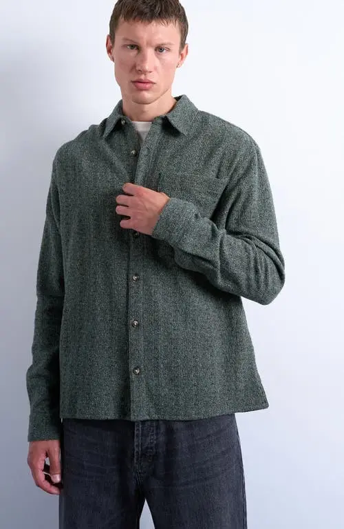 Topman Marl Textured Cotton Button-up Shirt