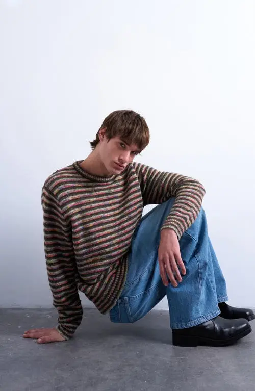 Topman Striped Crewneck Sweater
