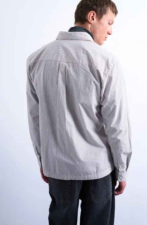 Topman Relaxed Fit Stripe Cotton Button-up Shirt