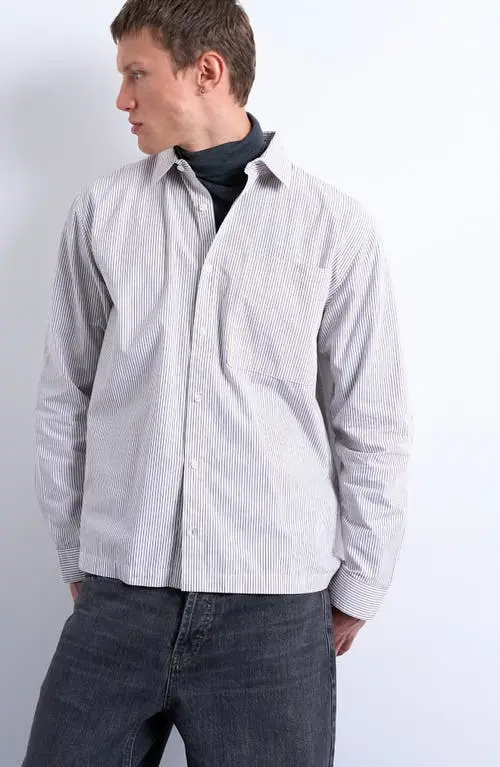 Topman Relaxed Fit Stripe Cotton Button-up Shirt