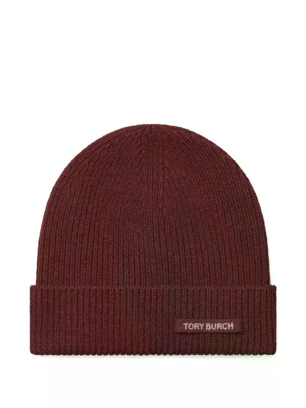 Tory Burch Ribbed Knit Beanie - Red