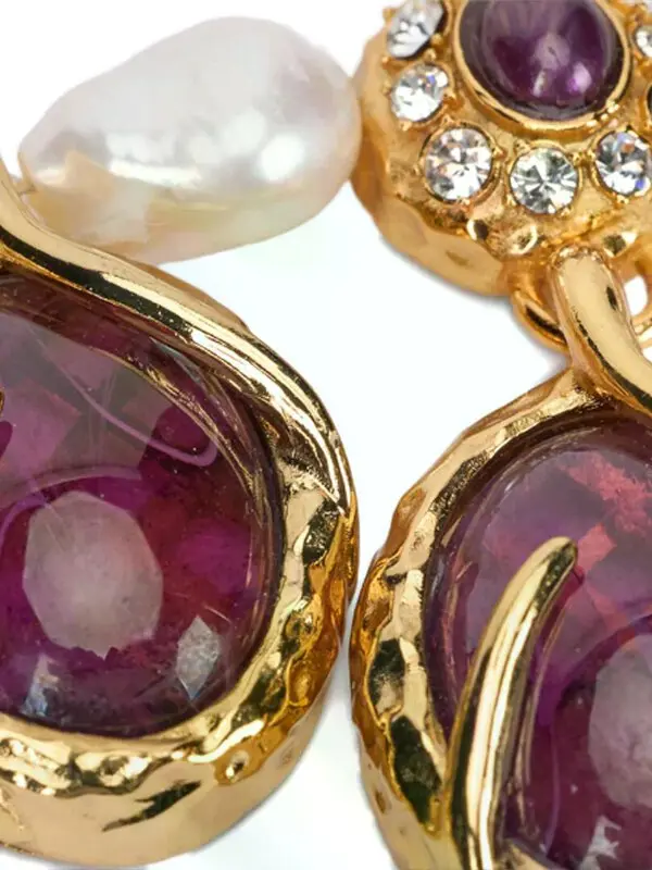 Roberto Cavalli Gemstone And Pearl Embellished Necklace