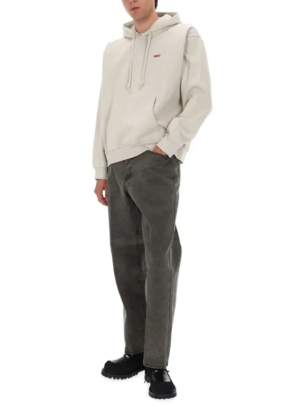 Obey Sweatshirt With Logo And Print - Beige