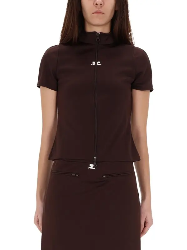 COURREGES Interlock Top - Brown