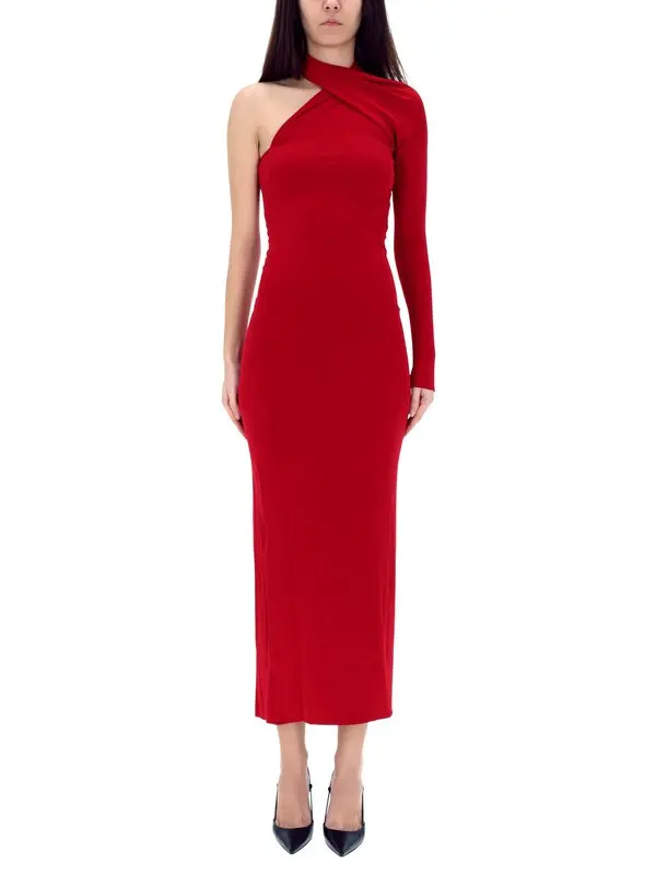 COURREGES Draped One-shoulder Dress - Red