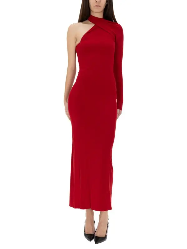 COURREGES Draped One-shoulder Dress - Red