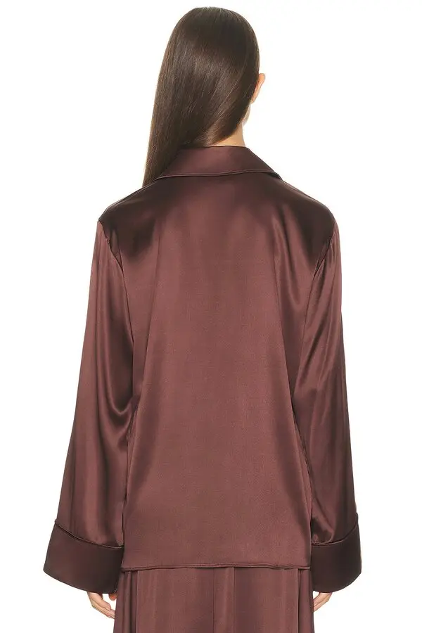 HELSA Silk Charmeuse Pajama Shirt