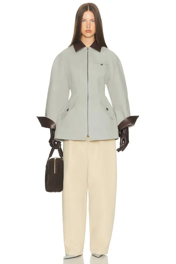 Helsa The Lady Hunting Jacket With Faux Leather Collar - Storm