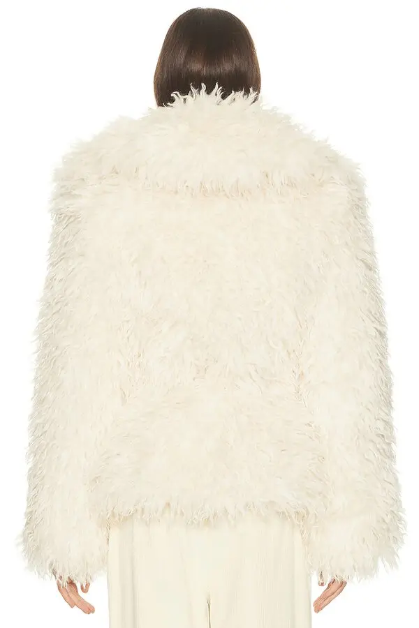 HELSA Faux Shearling Jacket With Dramatic Collar