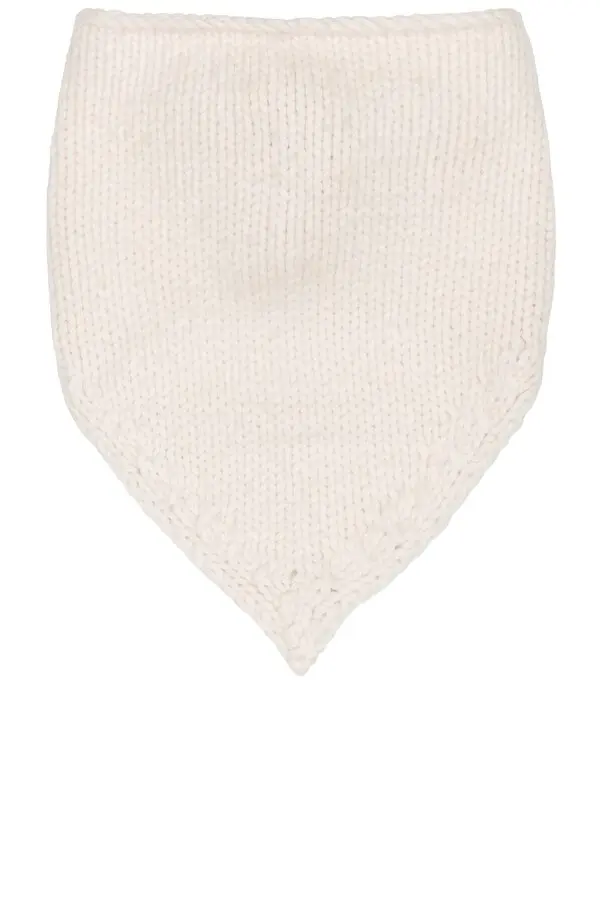HELSA Kelcey Hand Knit Kerchief Scarf In Beige - Oat