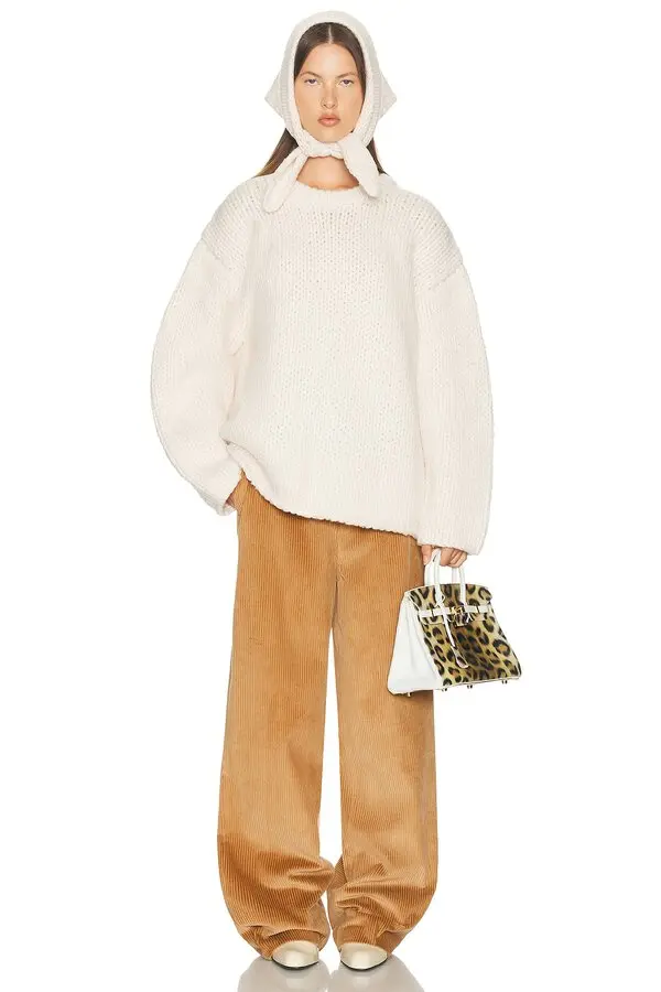HELSA Kelcey Hand Knit Kerchief Scarf In Beige
