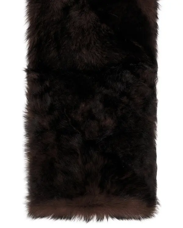 Nour Hammour Decadent Shearling Scarf - Brown Marble