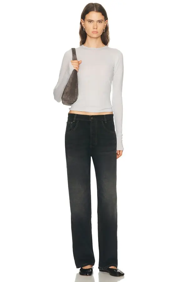 SKIMS Sheer Cashmere Long Sleeve Top - Pearl