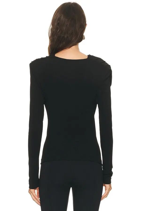 Wardrobe.NYC Evening Cowl Neck Top - Black