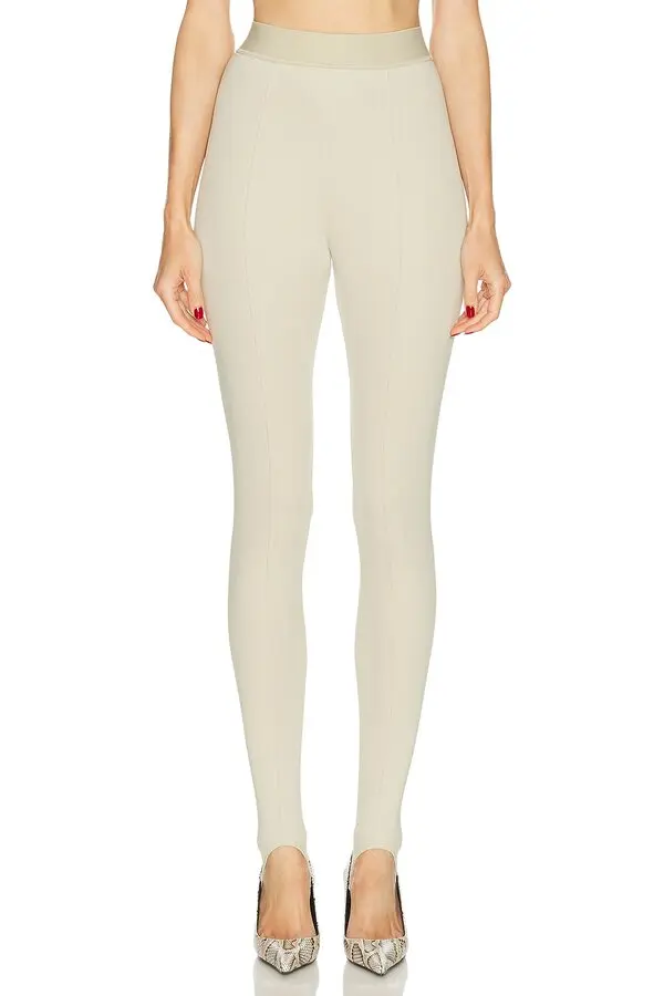 Wardrobe.NYC Opaque Stirrup Legging In Beige - Ash