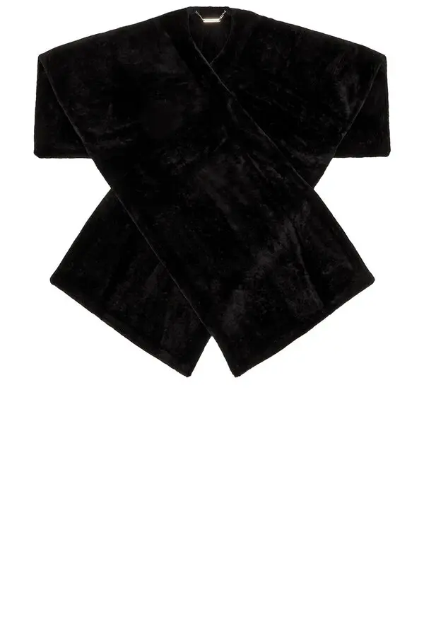 Nour Hammour Edra Draped Shearling Cape