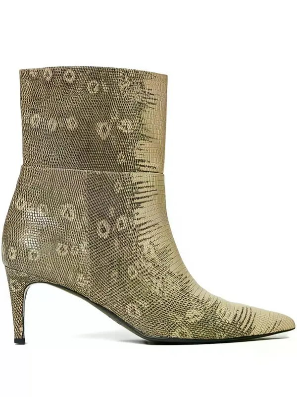 TWINSET Lizard-print Pointed-toe Boots