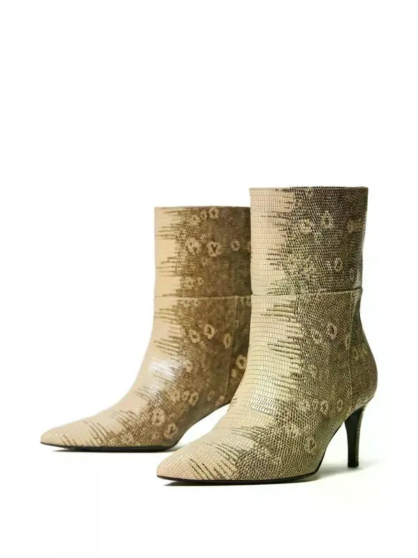TWINSET Lizard-print Pointed-toe Boots