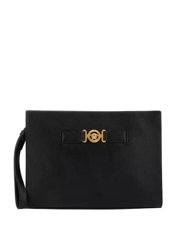 Versace Medusa Leather Clutch - Black