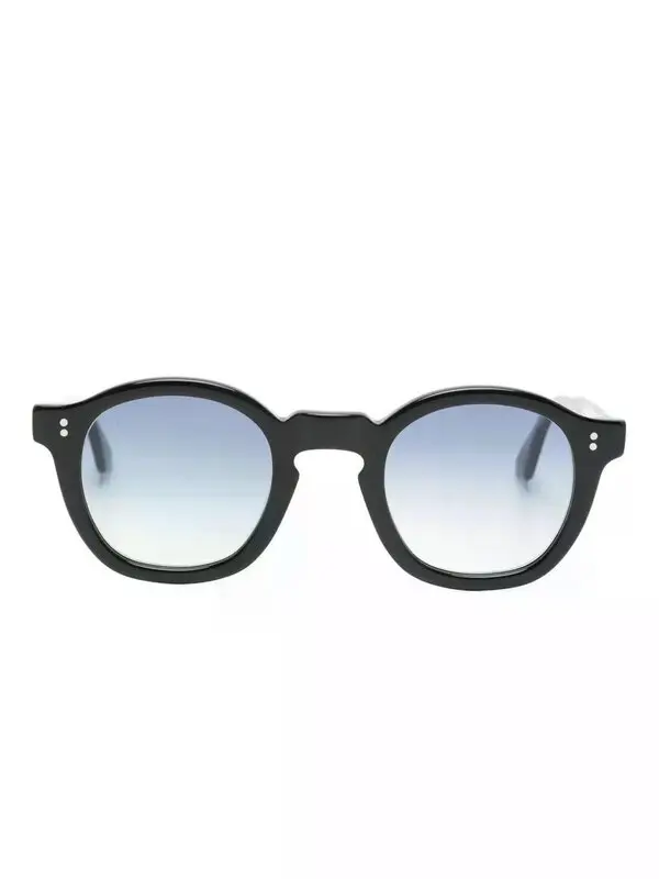 LESCA Mose Round-frame Sunglasses - Black