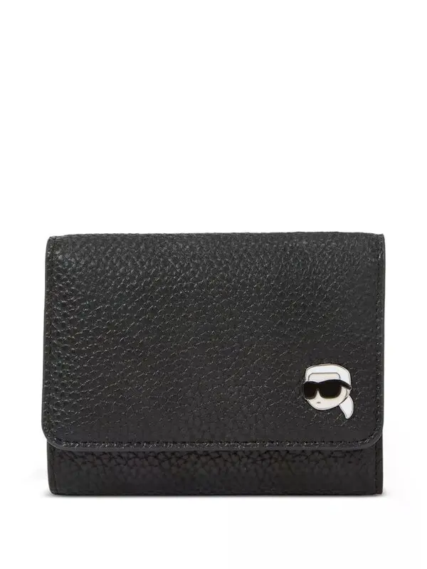 Karl Lagerfeld Ikon Pebble Tri-fold Wallet - Black