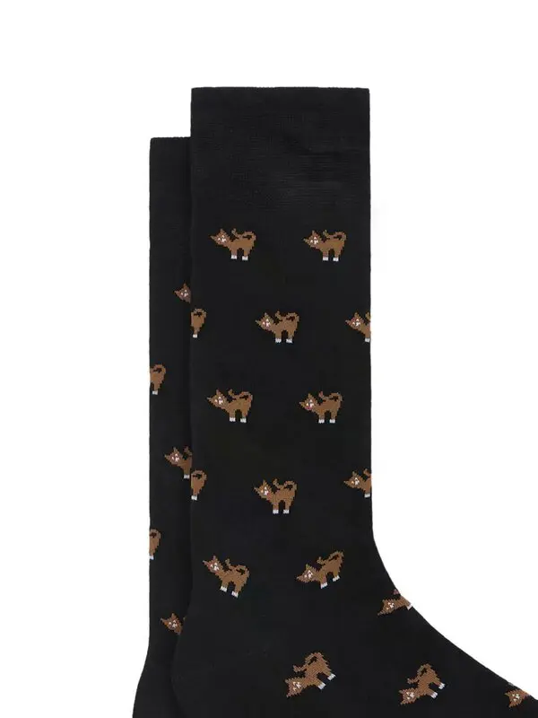 Paul Smith Cat-pattern Crew Socks