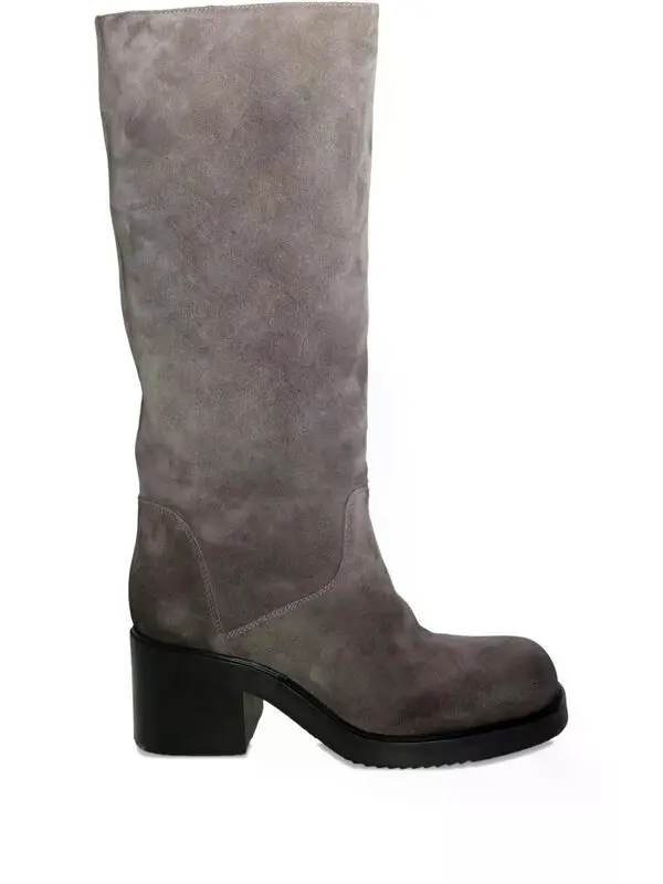 CHUCKIES Suede Block Heel Boots