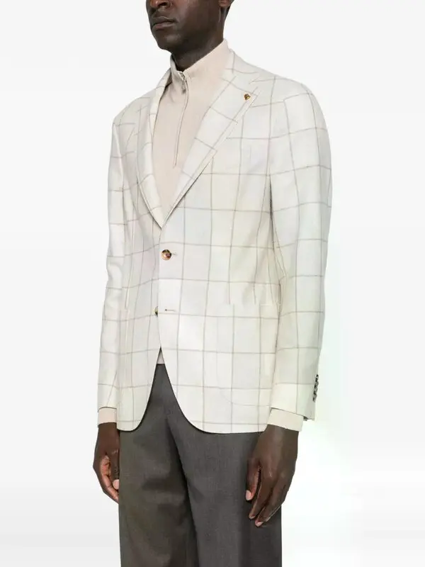 LATORRE Grid-pattern Blazer - Neutrals