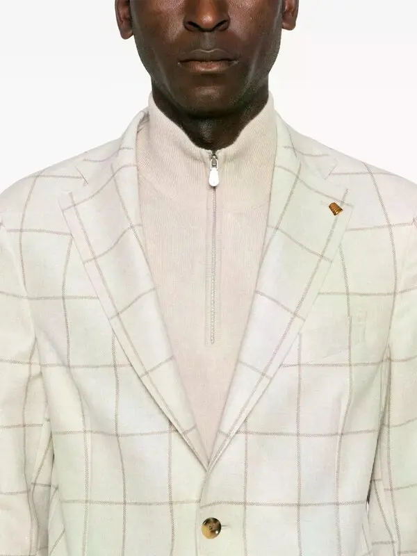 LATORRE Grid-pattern Blazer - Neutrals