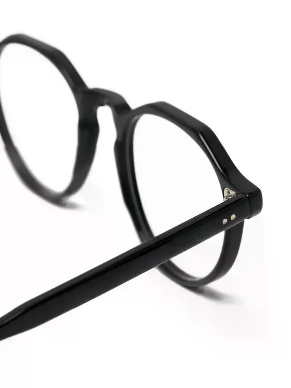 LESCA Icon Xl Round-frame Eyeglasses - Black