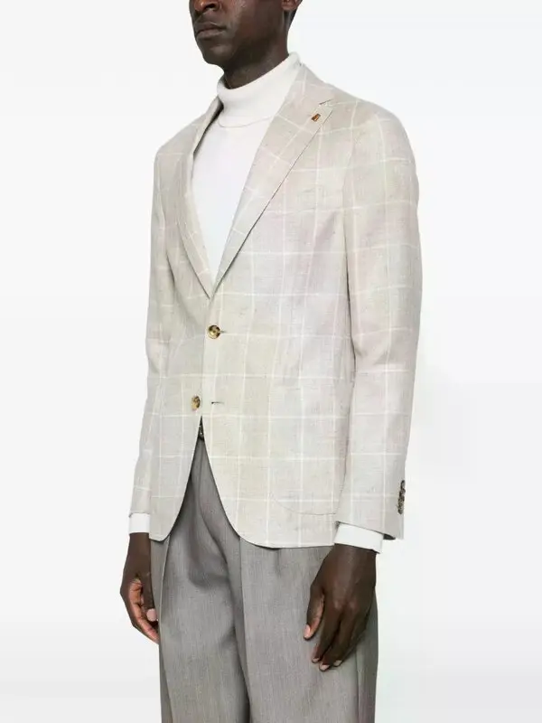 LATORRE Check-pattern Single-breasted Blazer - Neutrals