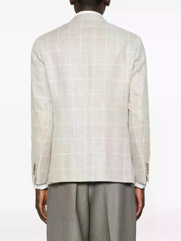 LATORRE Check-pattern Single-breasted Blazer - Neutrals