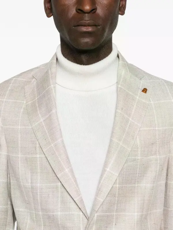LATORRE Check-pattern Single-breasted Blazer - Neutrals