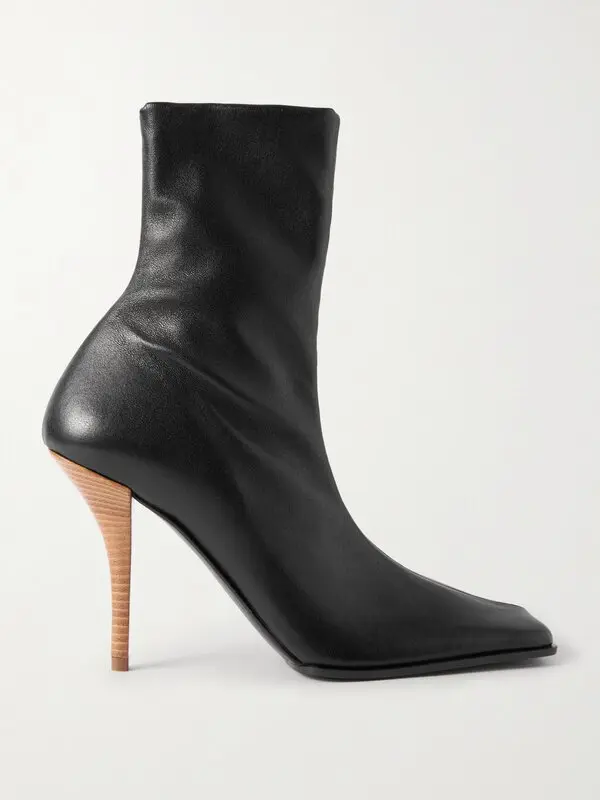 Alaïa 90 Leather Ankle Boots - Black