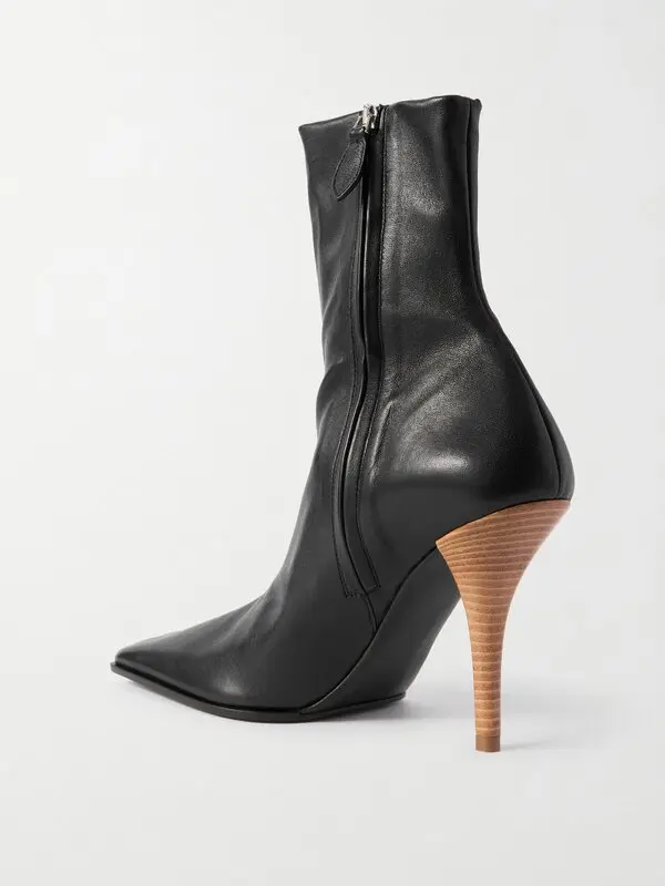 Alaïa 90 Leather Ankle Boots - Black
