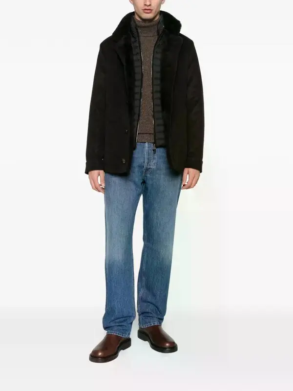 MOORER Layered Jacket - Brown