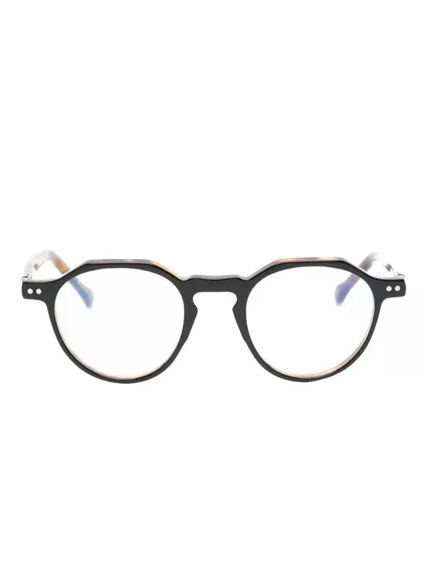 LESCA Round Frame Eyeglasses - Black
