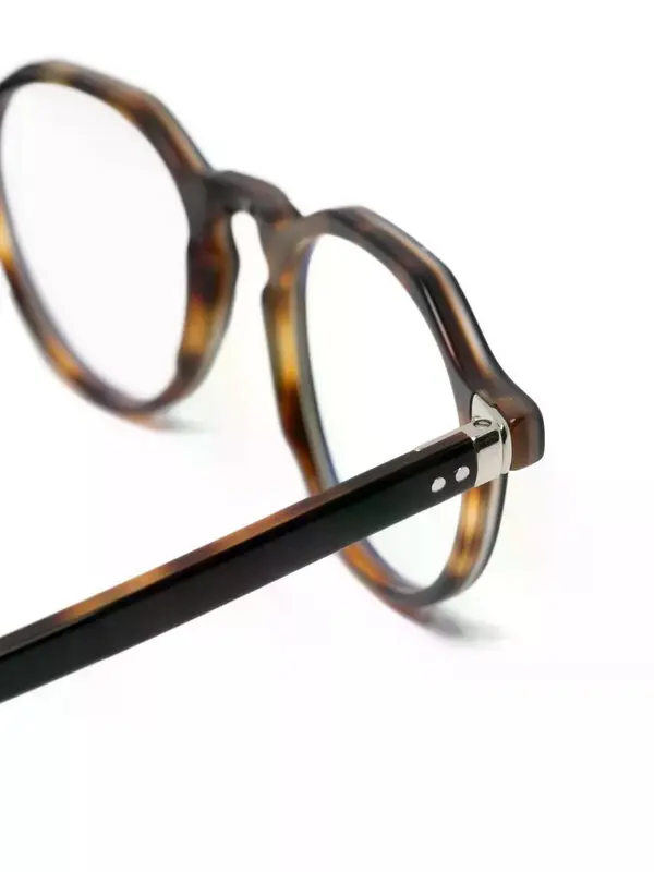LESCA Round Frame Eyeglasses - Black