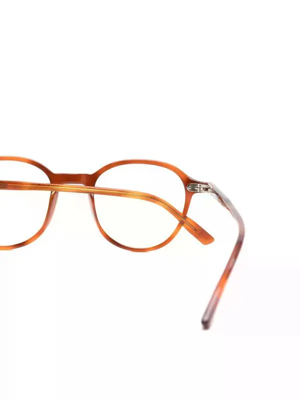 LESCA Puno Round-frame Glasses - Brown