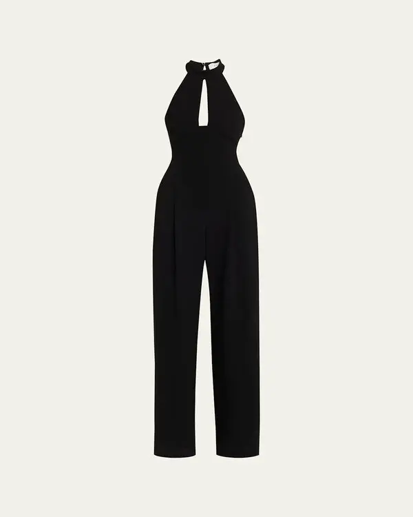 A.L.C. Lucie Wide-leg Halter Jumpsuit - Black
