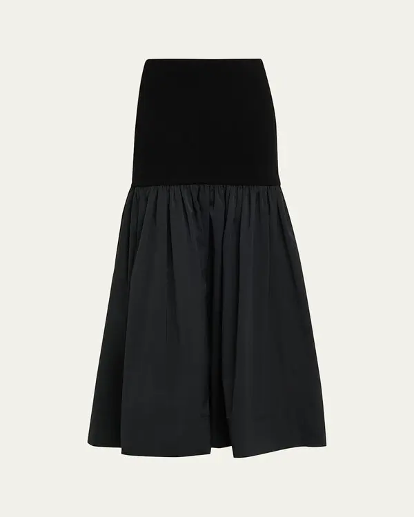 A.L.C. Cami Merino Combo Maxi Skirt - Black/navy